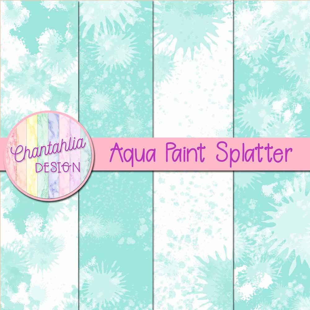 Free Digital Papers featuring Aqua Paint Splatter Designs