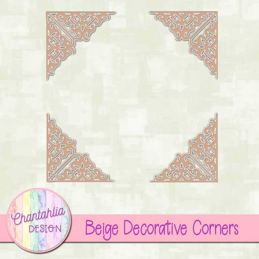 Free Decorative Corners Design Elements in Beige