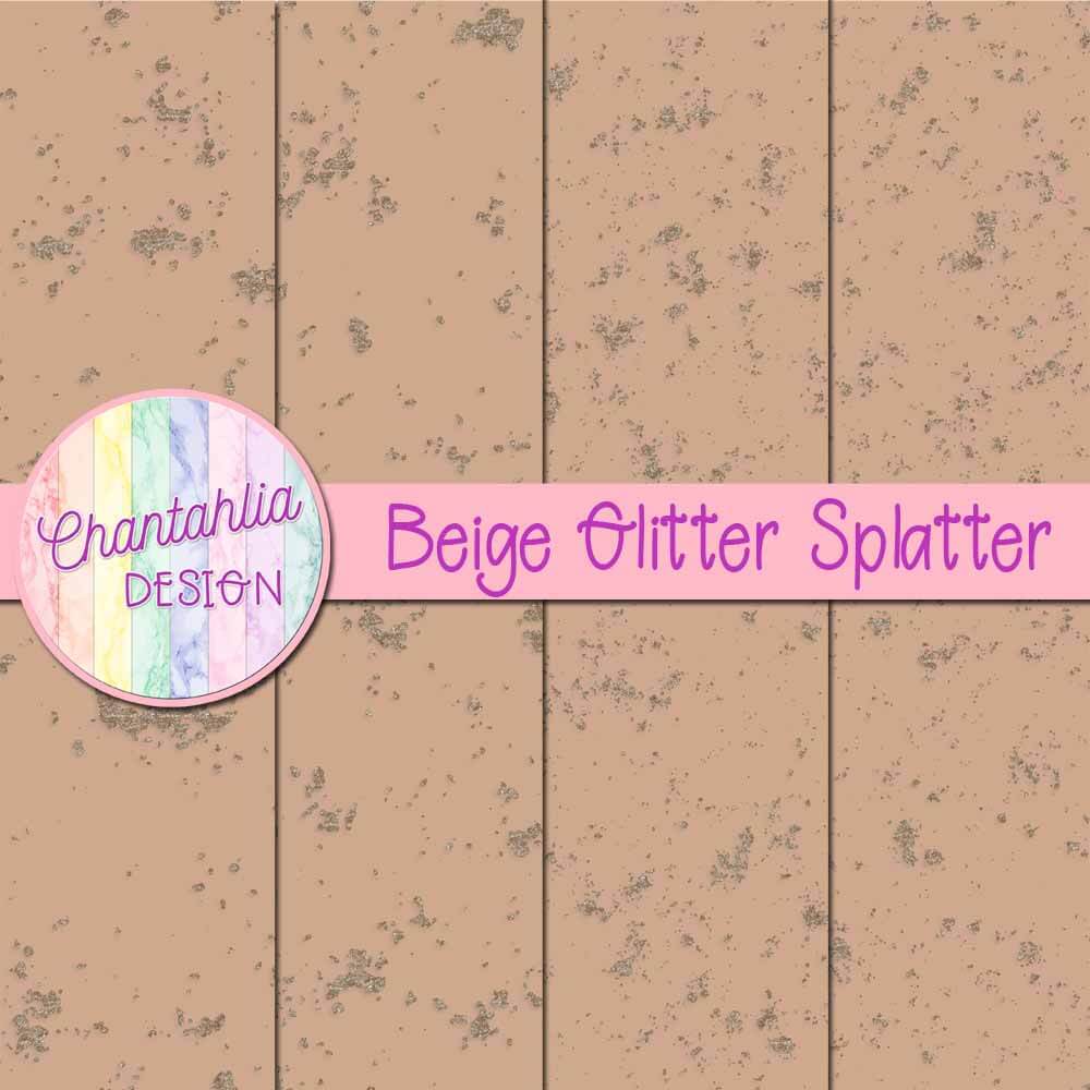 Free Digital Papers featuring Beige Glitter Splatter Designs