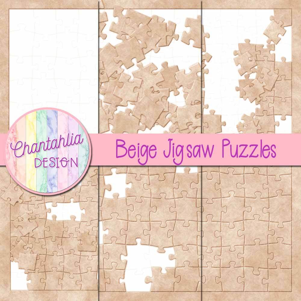 Free Digital Papers featuring Beige Jigsaw Puzzles Designs