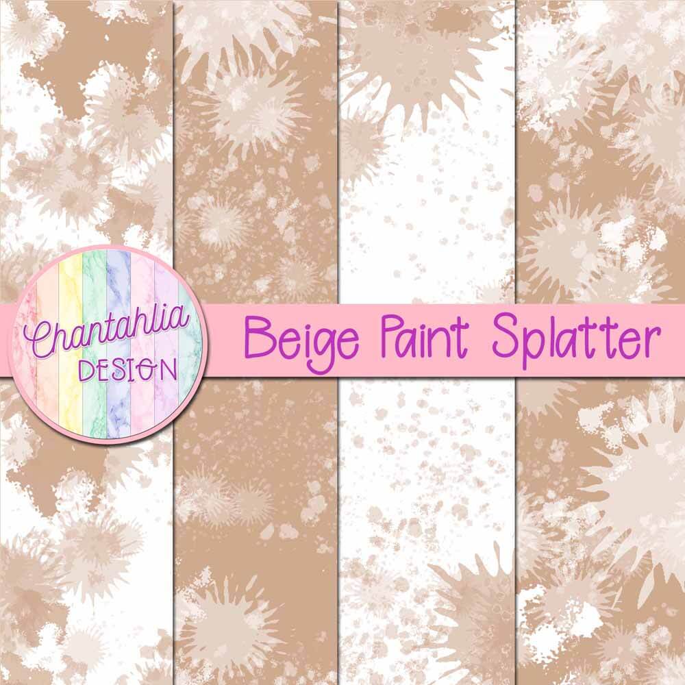 Free Digital Papers featuring Beige Paint Splatter Designs