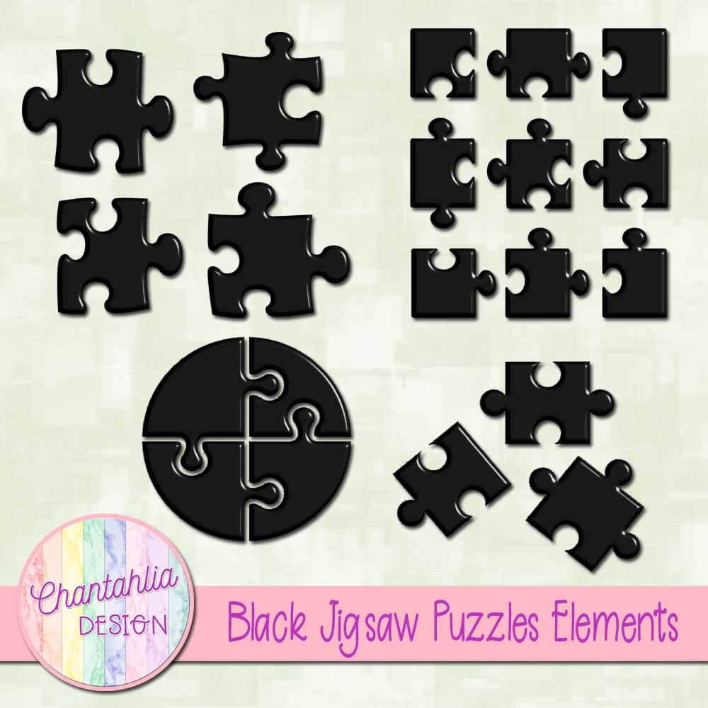 Free Black Jigsaw Puzzles Design Elements