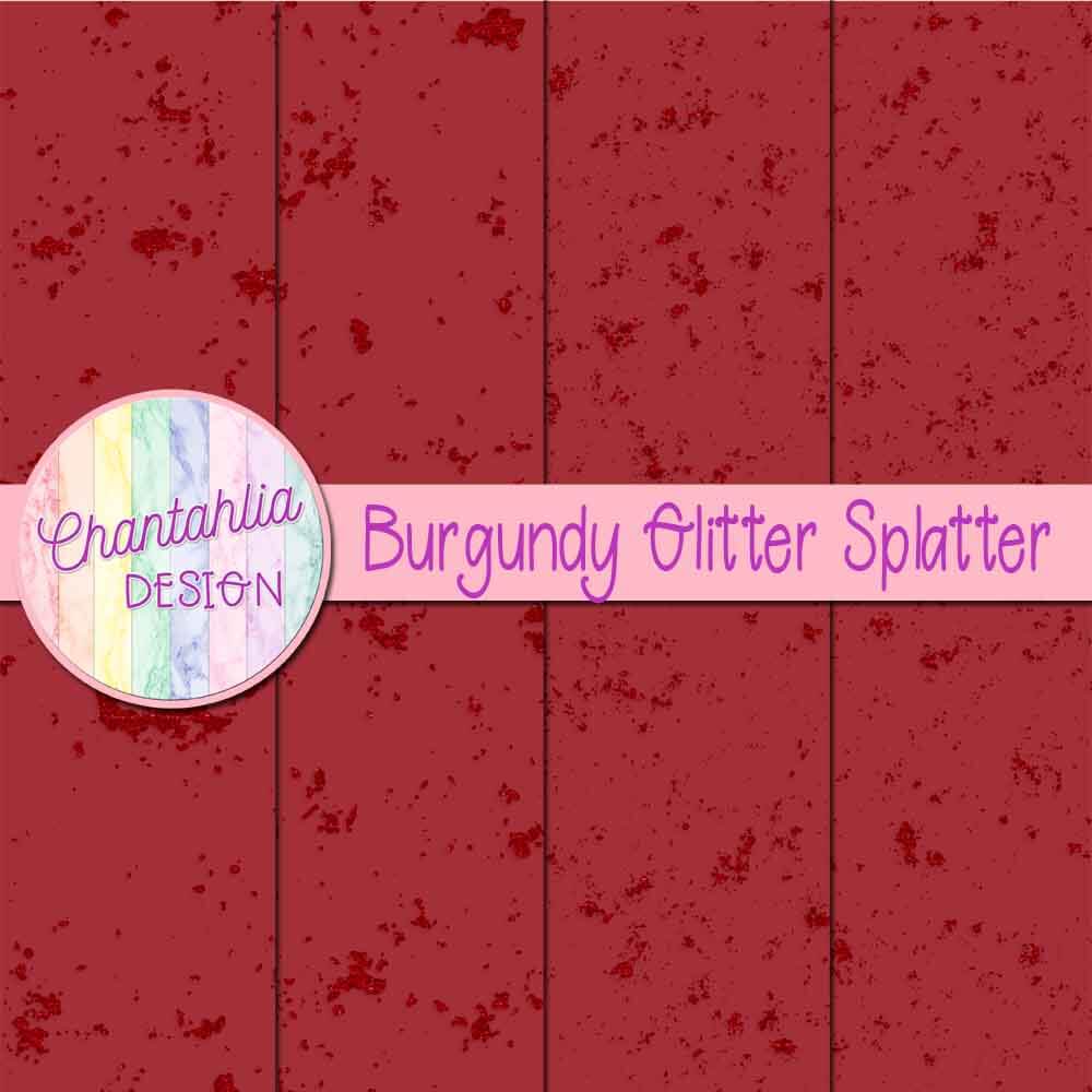 Free Digital Papers featuring Burgundy Glitter Splatter Designs