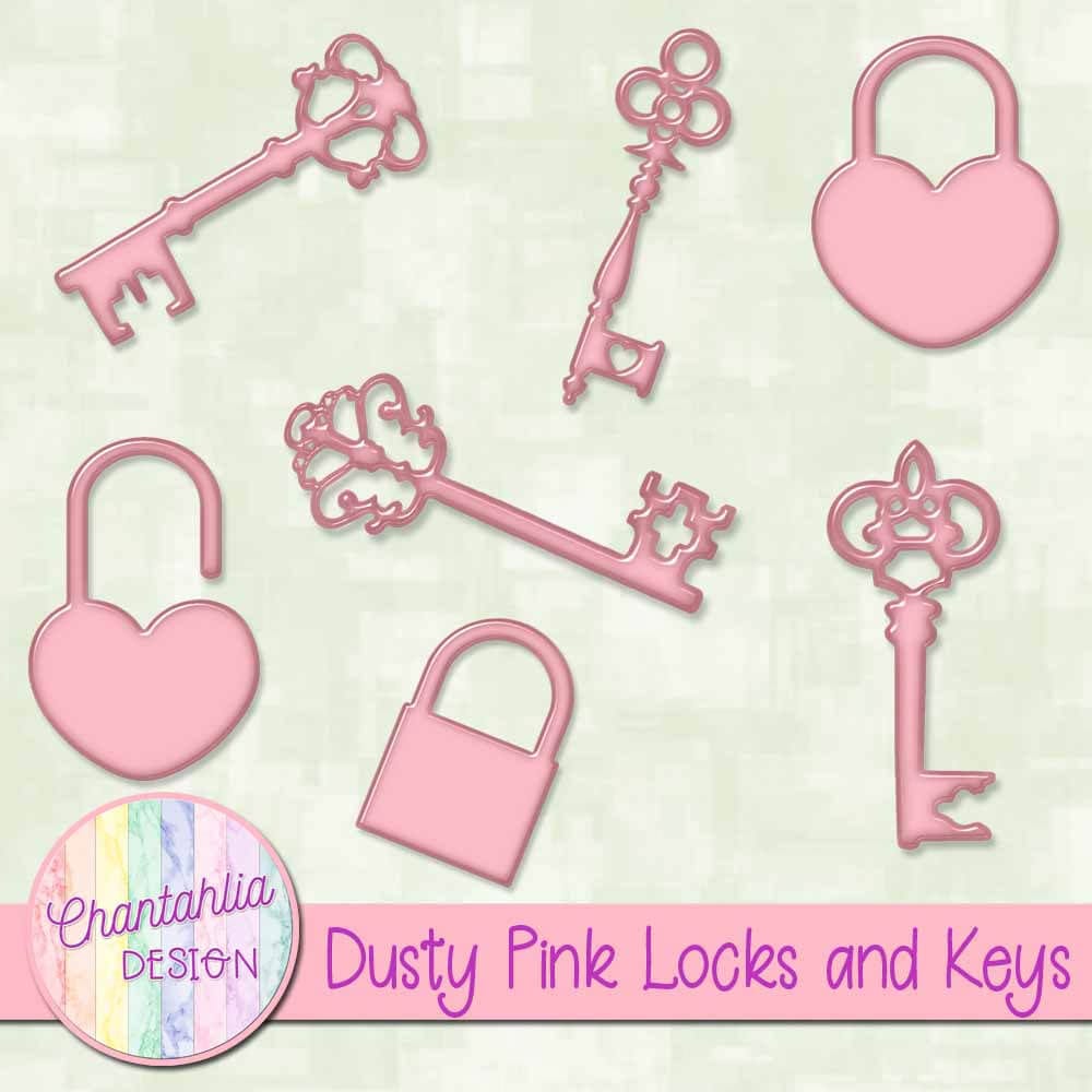 Free Dusty Pink Locks and Keys Design Elements