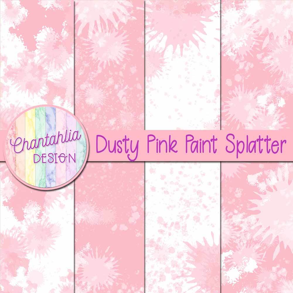 Free Digital Papers featuring Dusty Pink Paint Splatter Designs