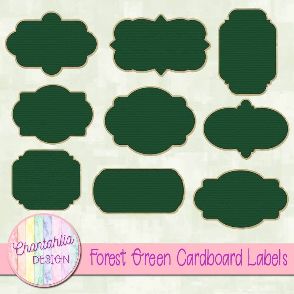 Free Forest Green Cardboard Labels