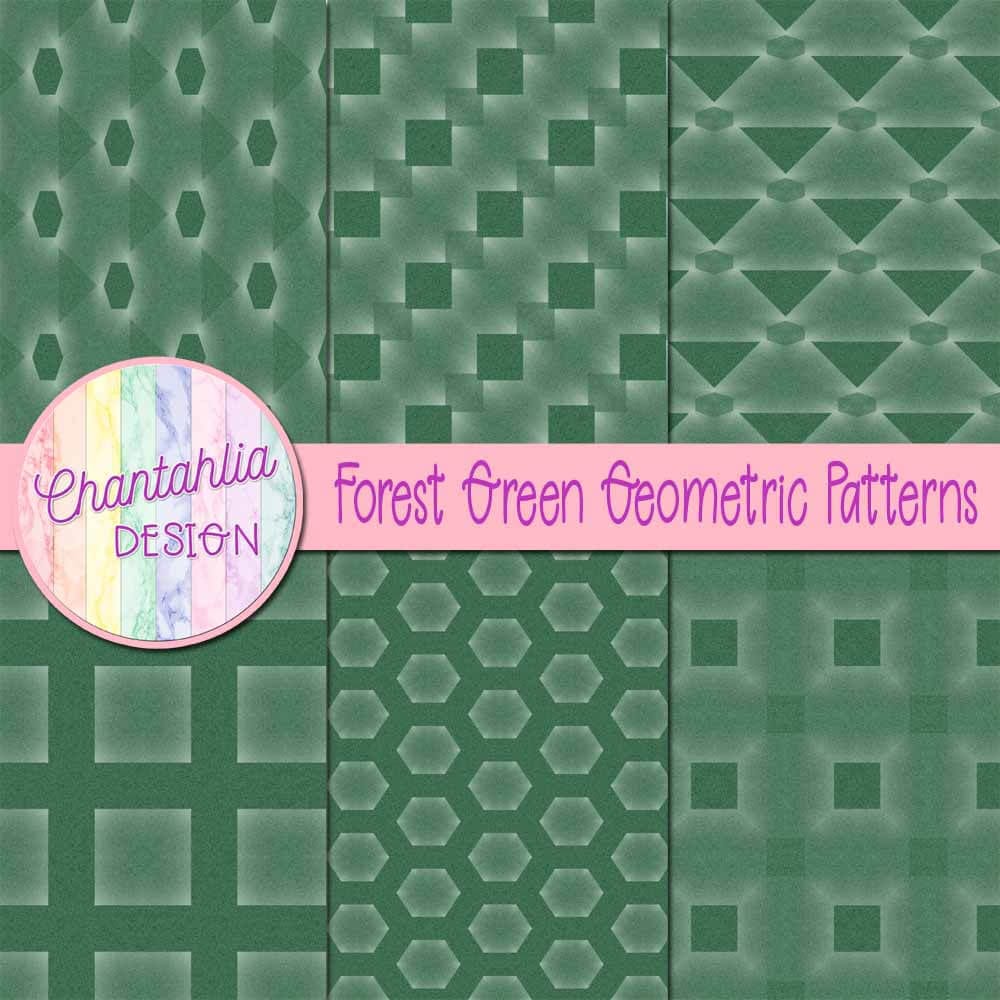 Free Digital Papers featuring Forest Green Geometric Designs