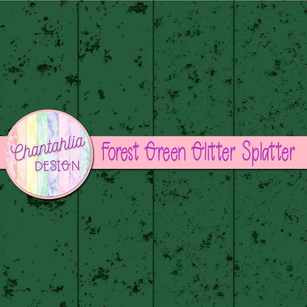 Free Digital Papers featuring Forest Green Glitter Splatter Designs