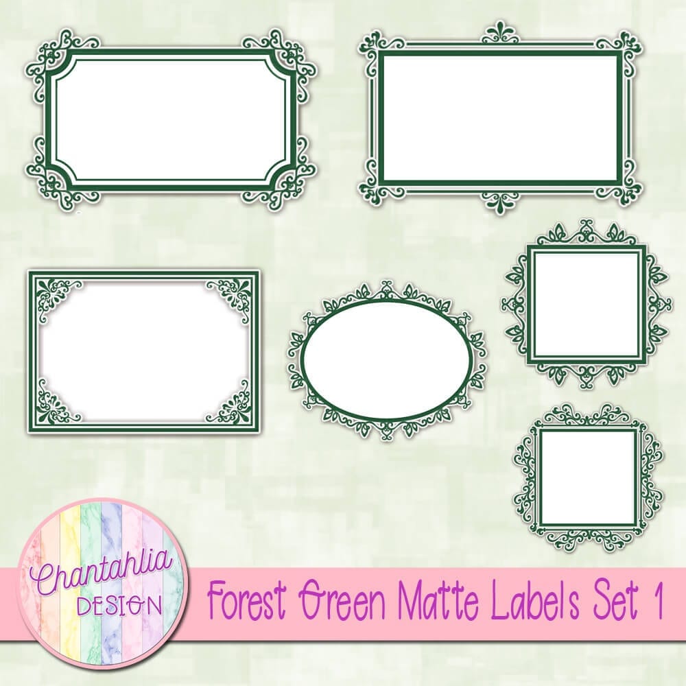Free Matte Labels Design Elements in Forest Green