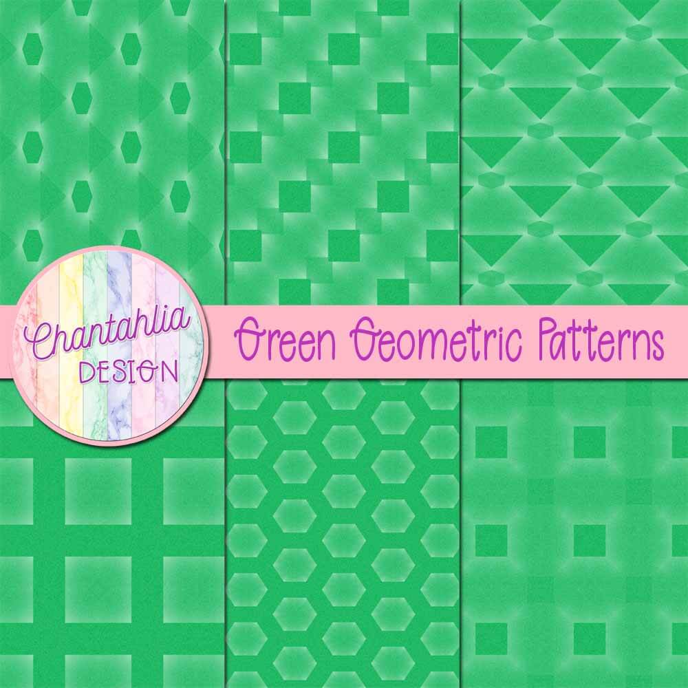 Free Digital Papers featuring Green Geometric Designs