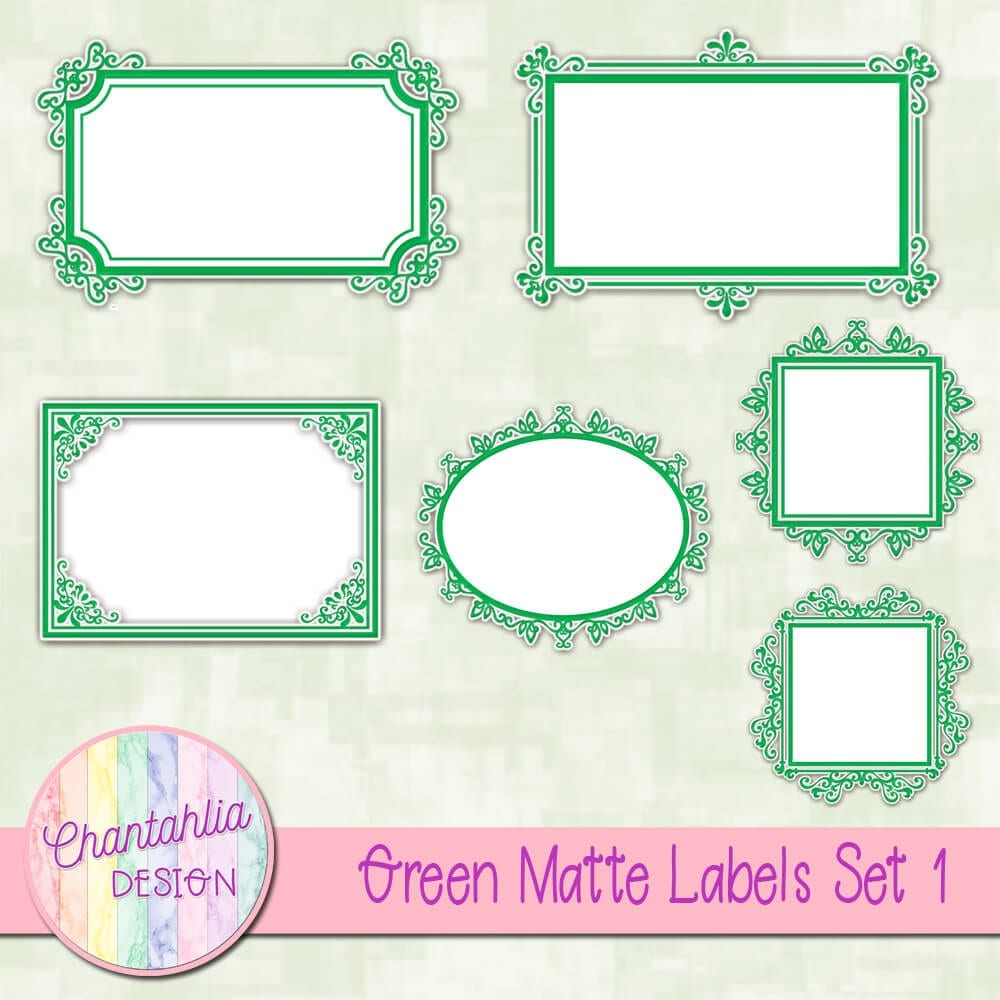 Free Matte Labels Design Elements in Green
