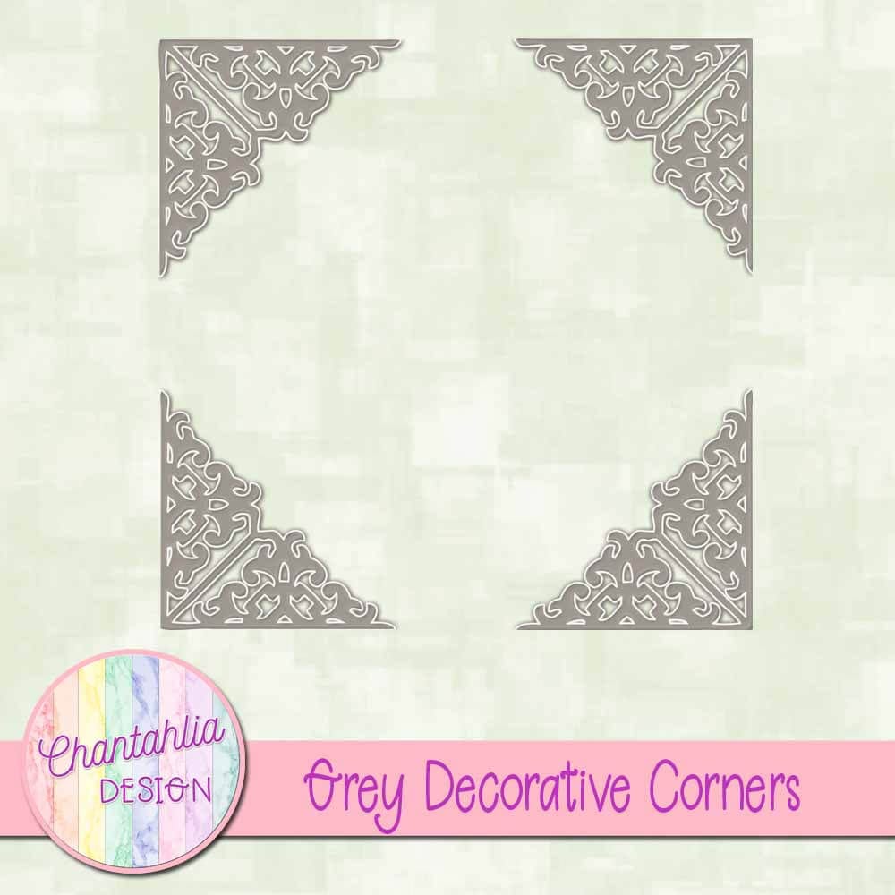 Free Decorative Corners Design Elements in Grey