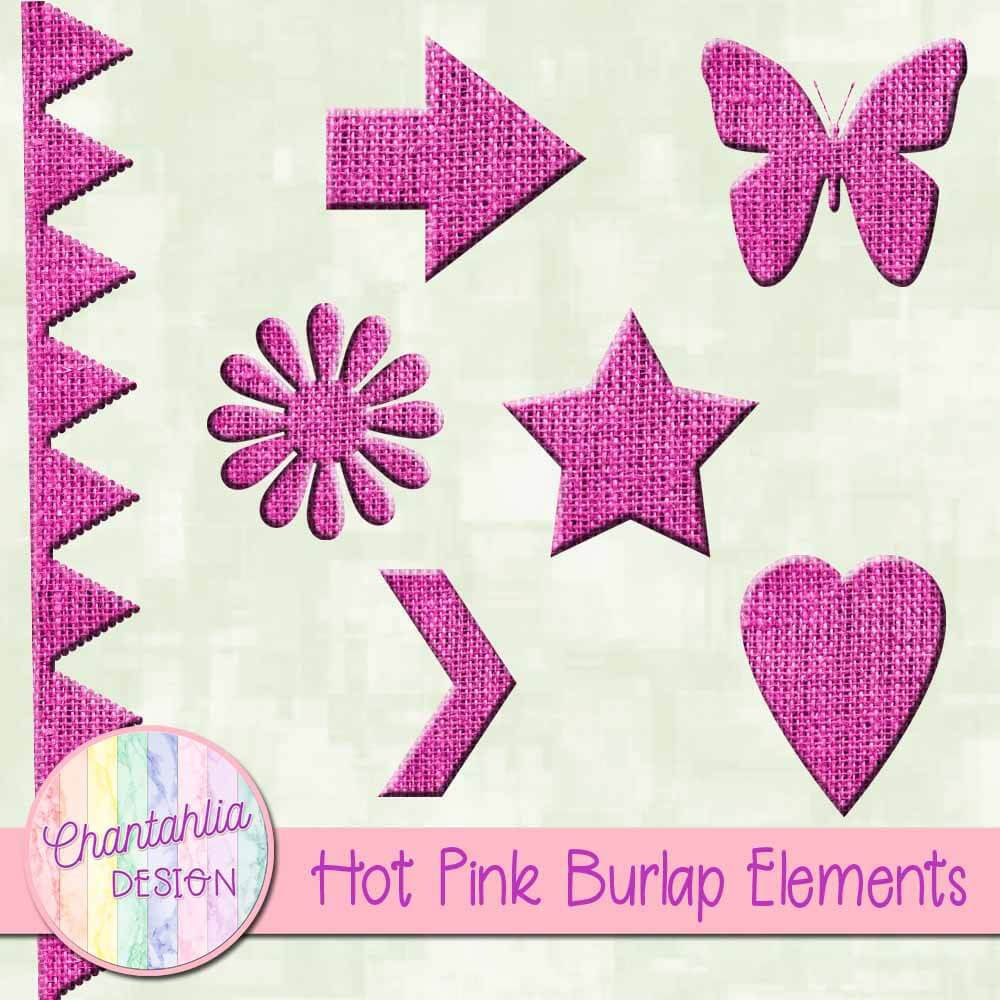 Free Burlap Elements Design Elements in Hot Pink