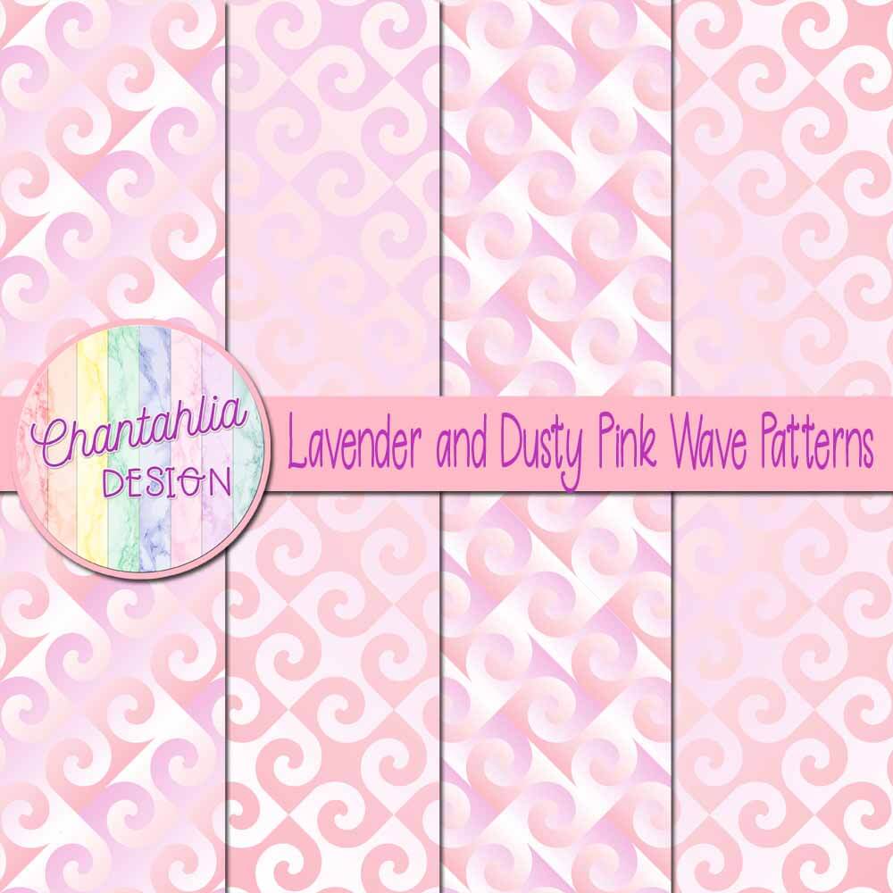 Free Lavender and Dusty Pink Digital Papers with Wave Designs