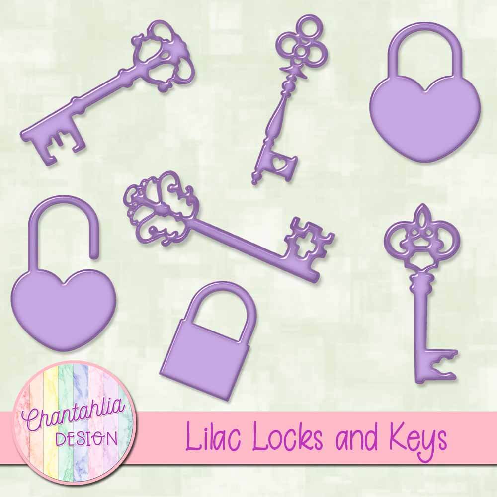 Free Lilac Locks and Keys Design Elements