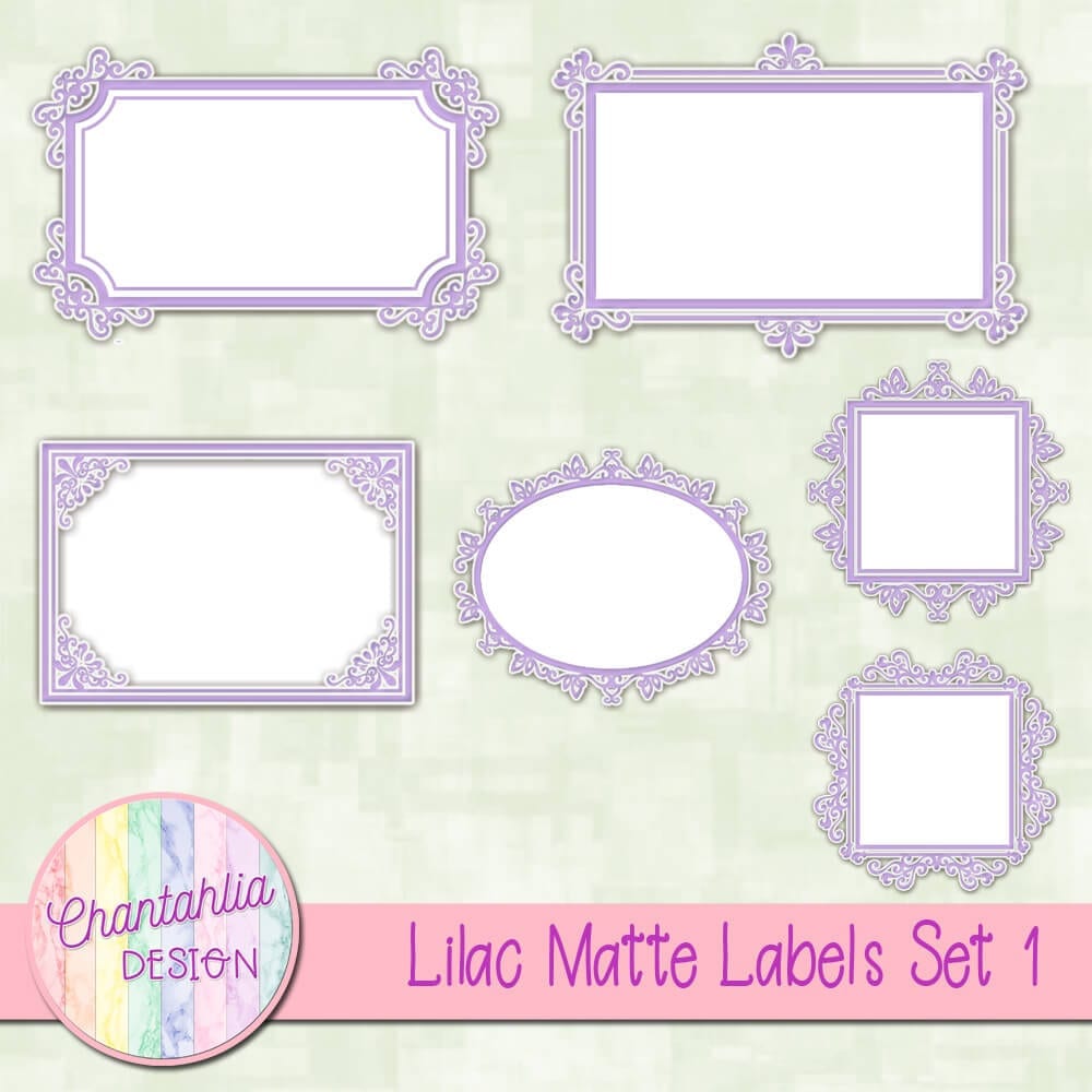 Free Matte Labels Design Elements in Lilac