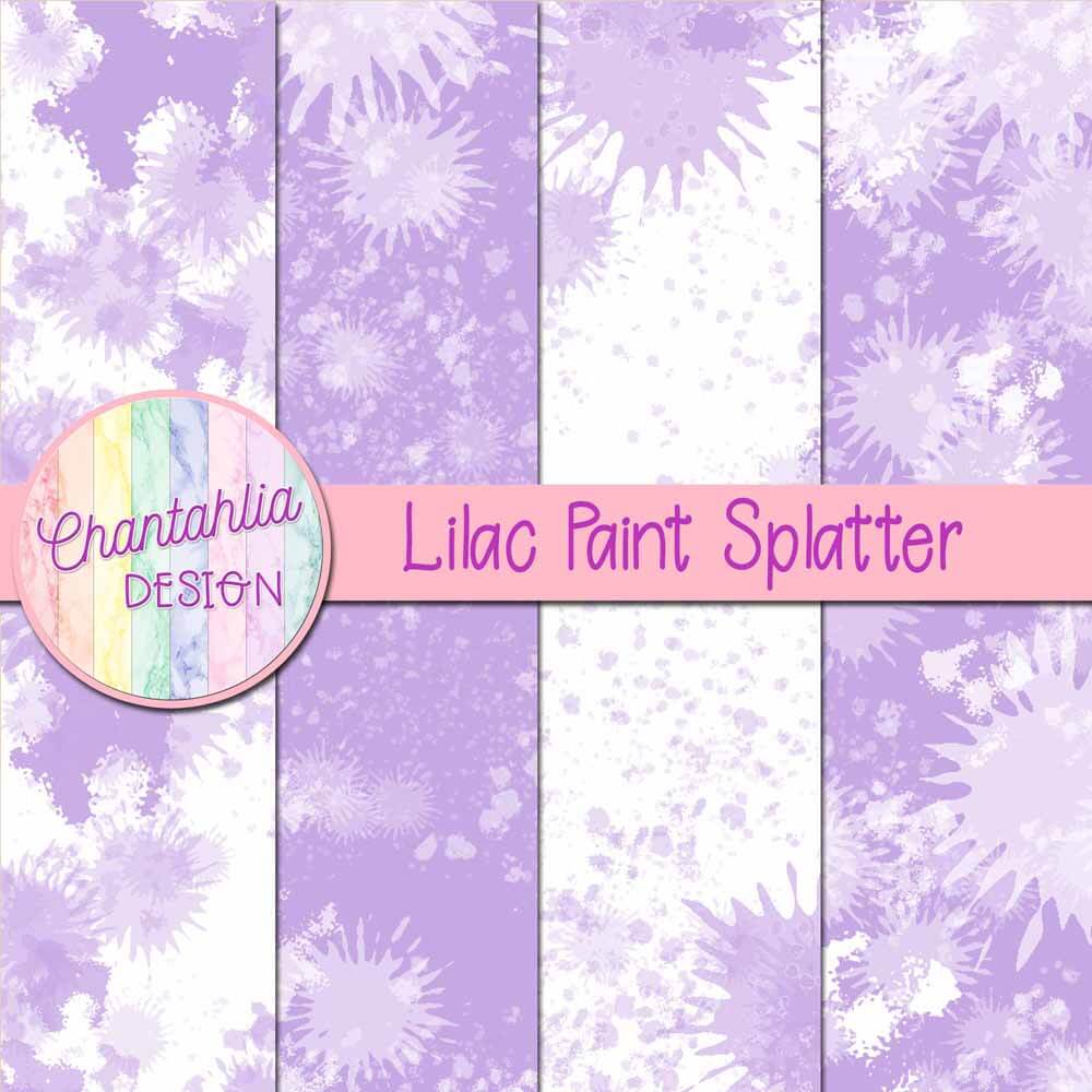 Free Digital Papers featuring Lilac Paint Splatter Designs