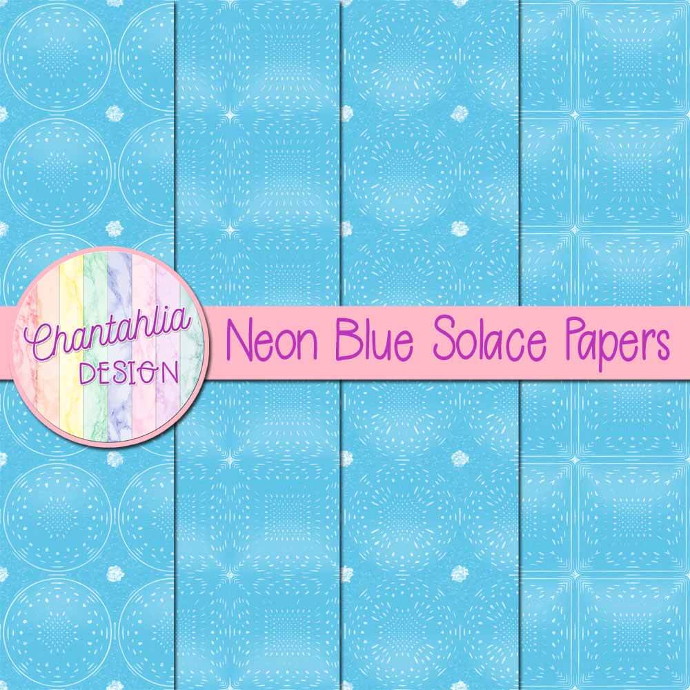 Free Digital Papers featuring Neon Blue Solace Designs
