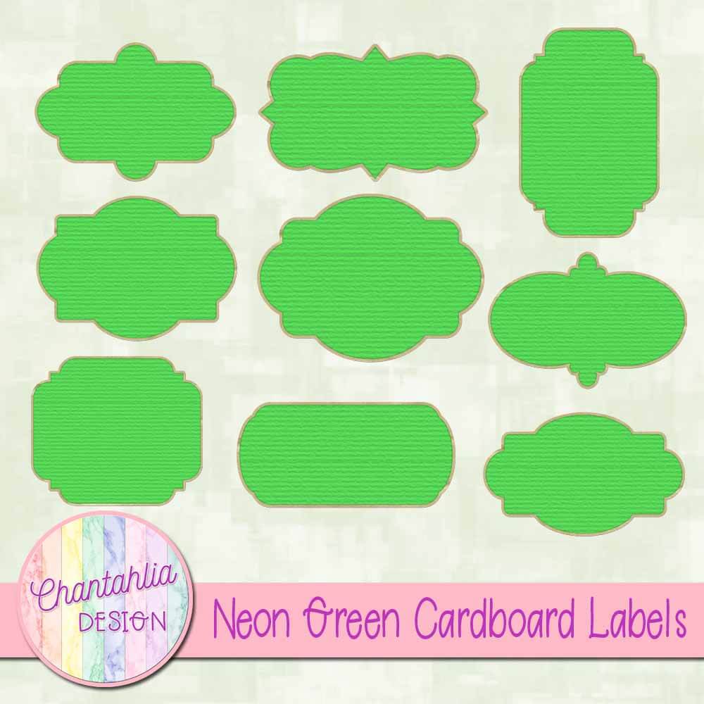 Free Neon Green Cardboard Labels