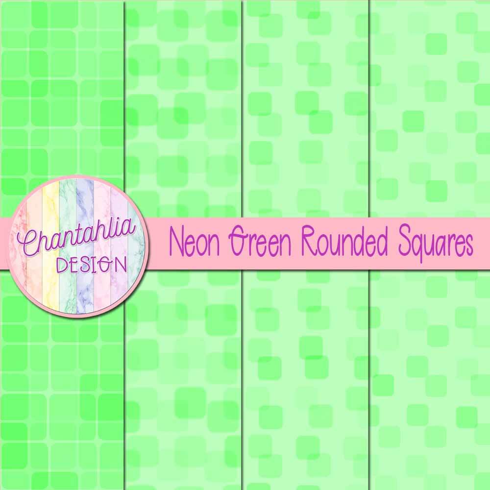 Free Digital Papers featuring Neon Green Rounded Squares Designs