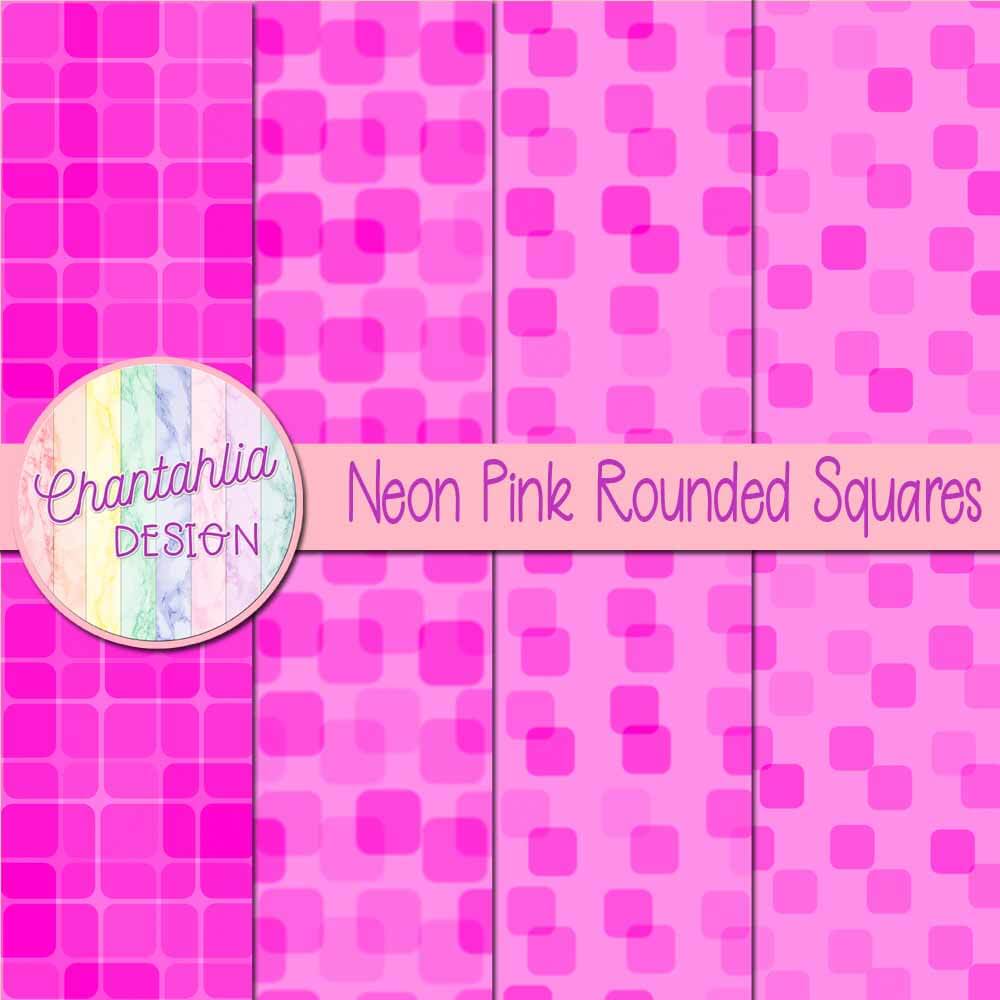 Free Digital Papers featuring Neon Pink Rounded Squares Designs
