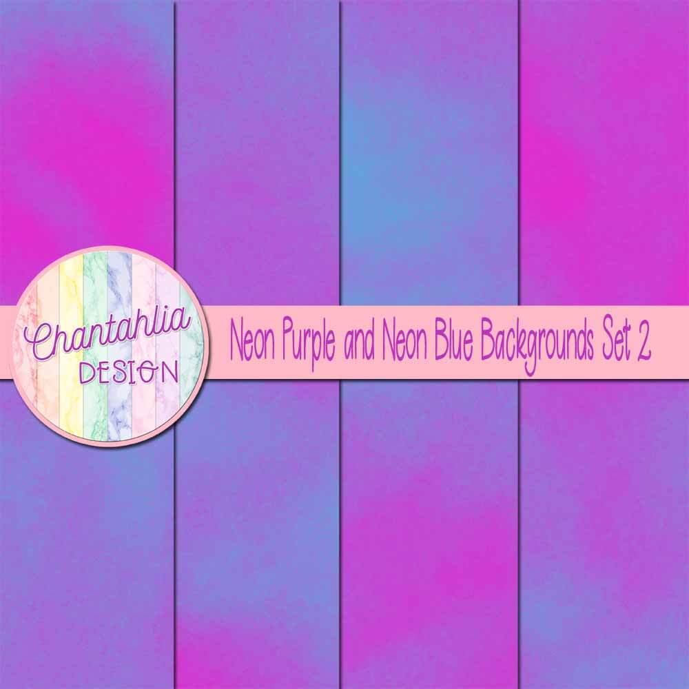 Free Neon Purple and Free Neon Blue Digital Paper Backgrounds