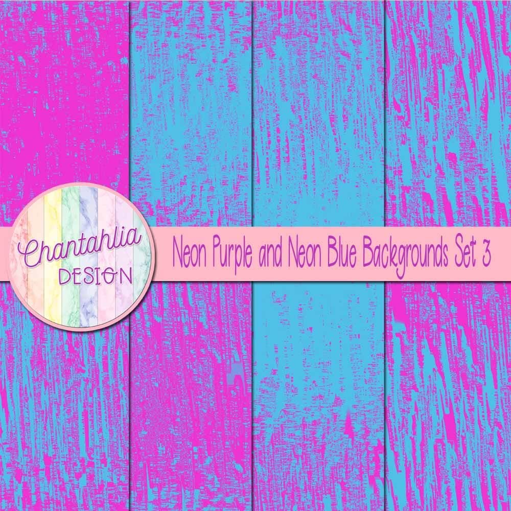 Free Neon Purple and Free Neon Blue Digital Paper Backgrounds