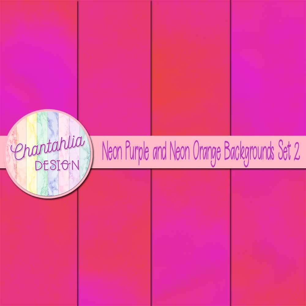Free Neon Purple and Free Neon Orange Digital Paper Backgrounds