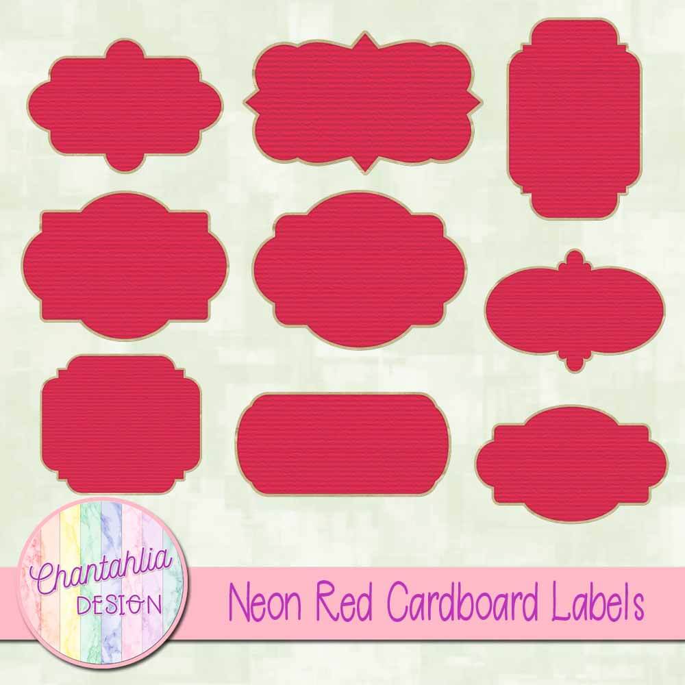 Free Neon Red Cardboard Labels