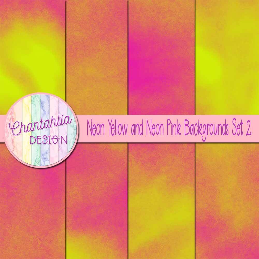 Free Neon Yellow and Free Neon Pink Digital Paper Backgrounds