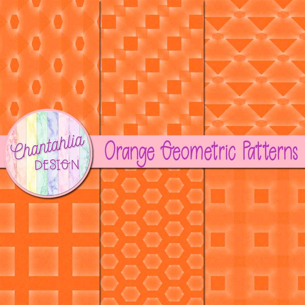 Free Digital Papers featuring Orange Geometric Designs
