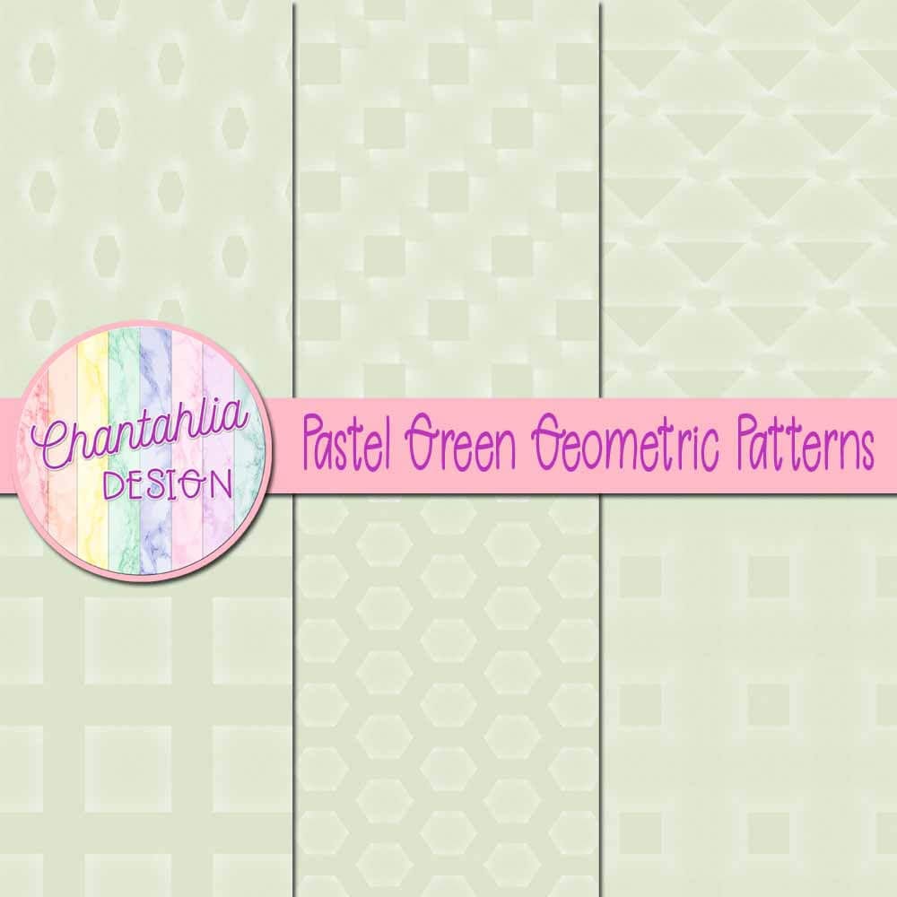 Free Digital Papers featuring Pastel Green Geometric Designs