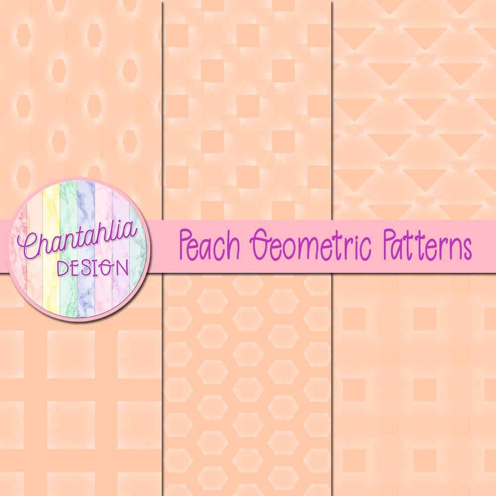 Free Digital Papers featuring Peach Geometric Designs
