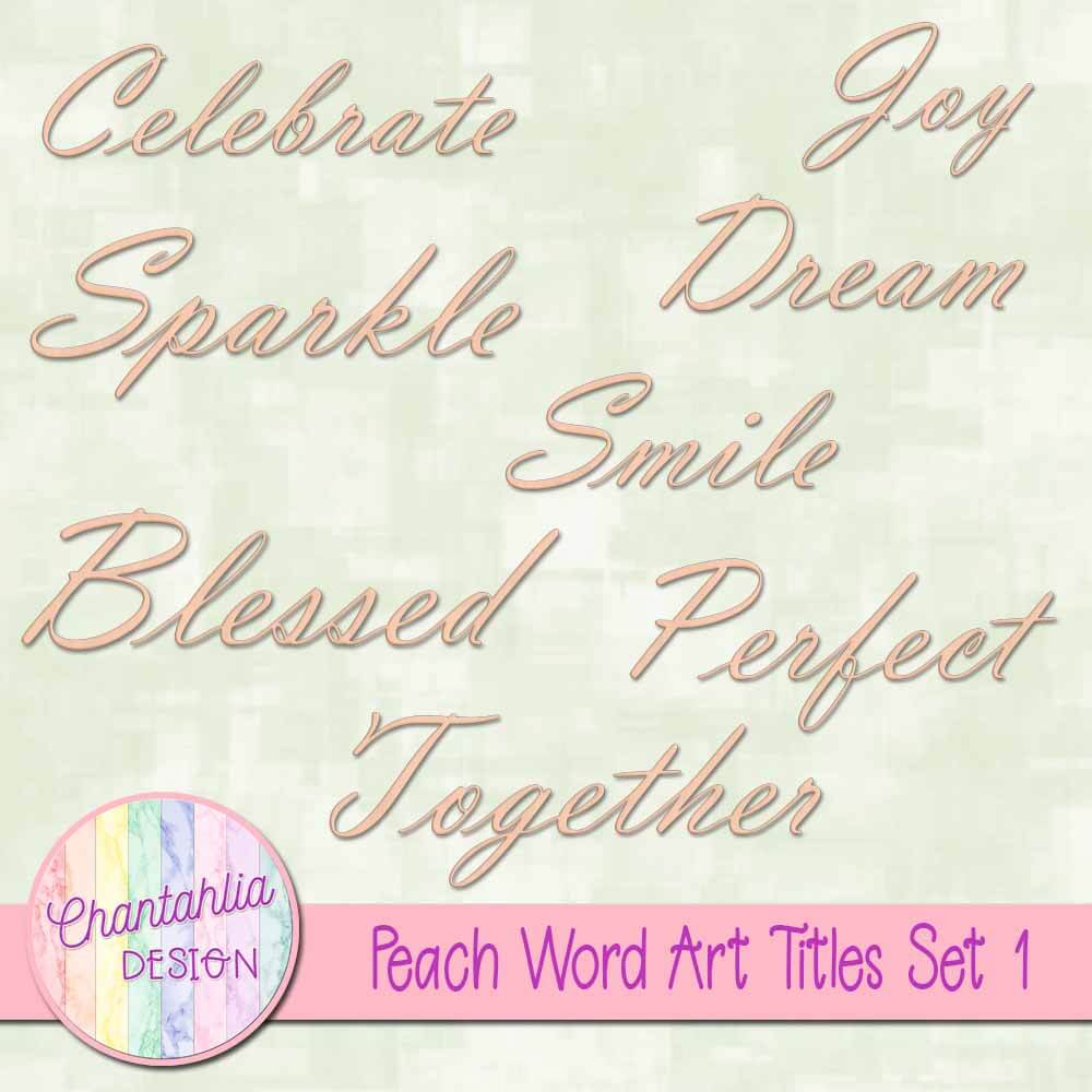 Free Peach Word Art Titles Design Elements