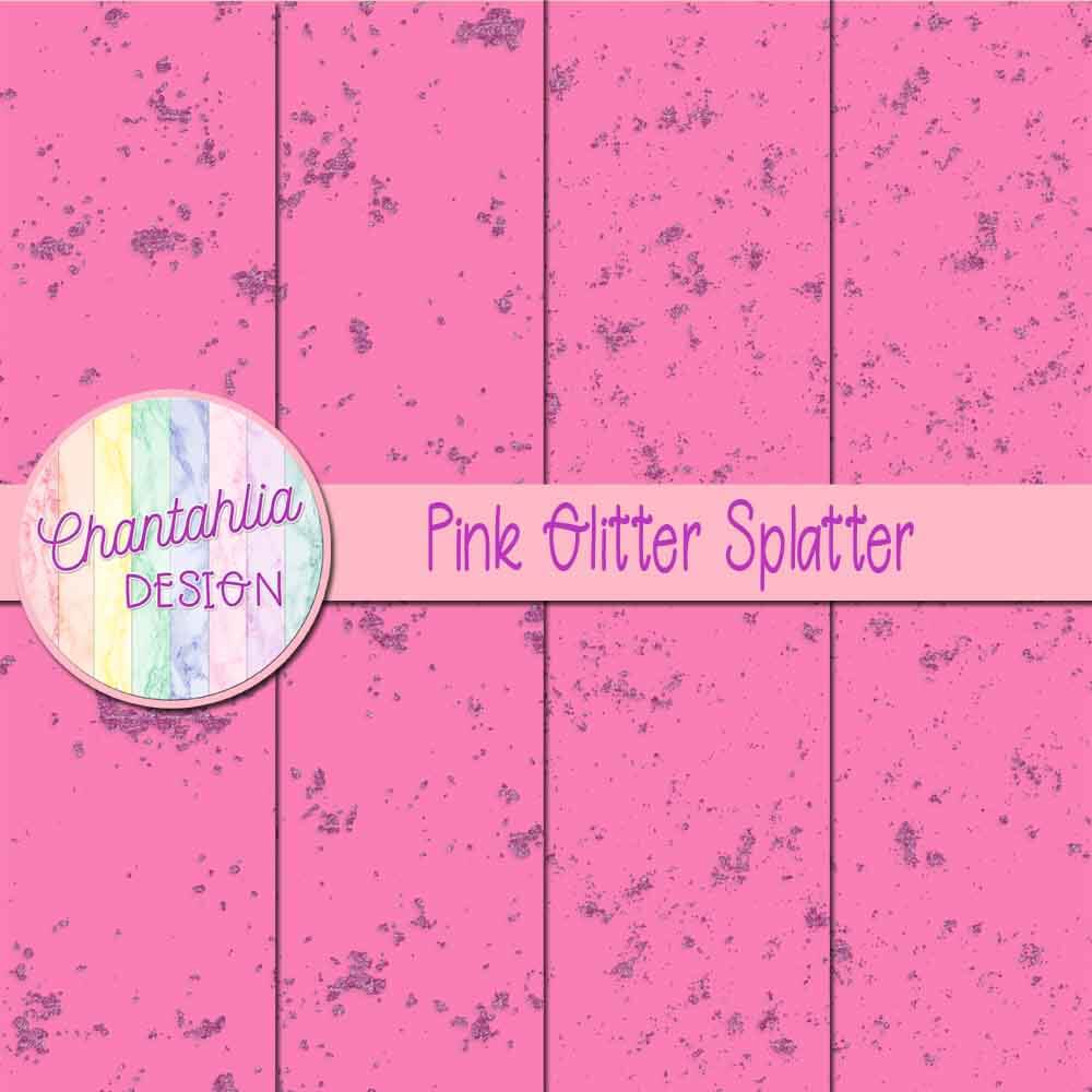 Free Digital Papers featuring Pink Glitter Splatter Designs