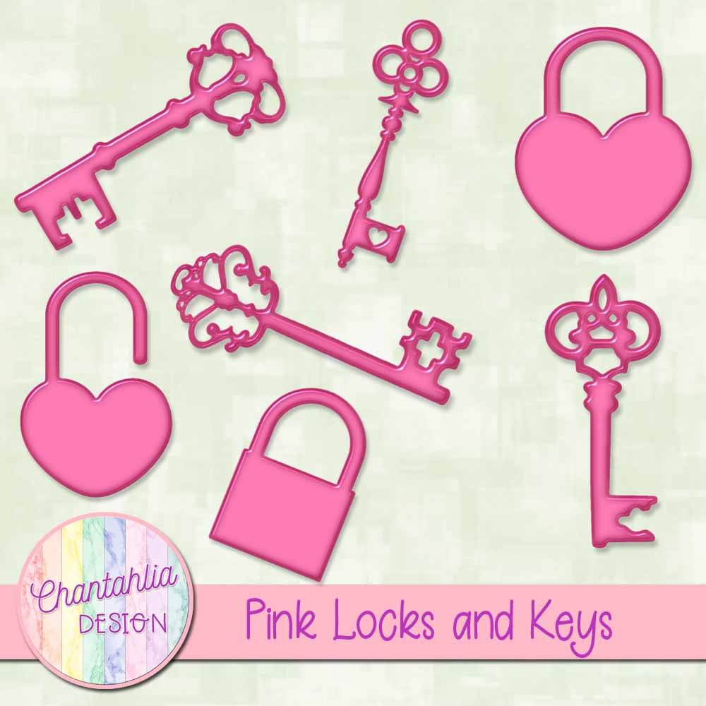Free Pink Locks and Keys Design Elements