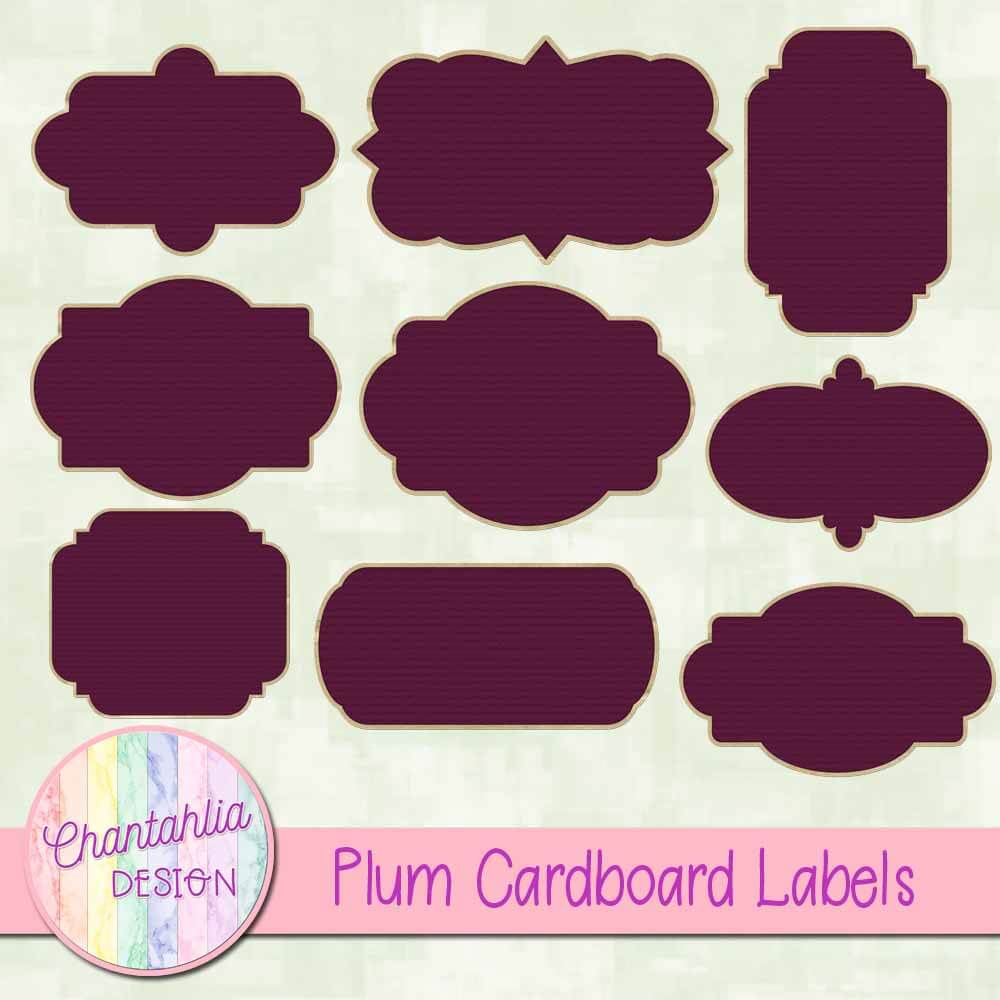 Free Plum Cardboard Labels