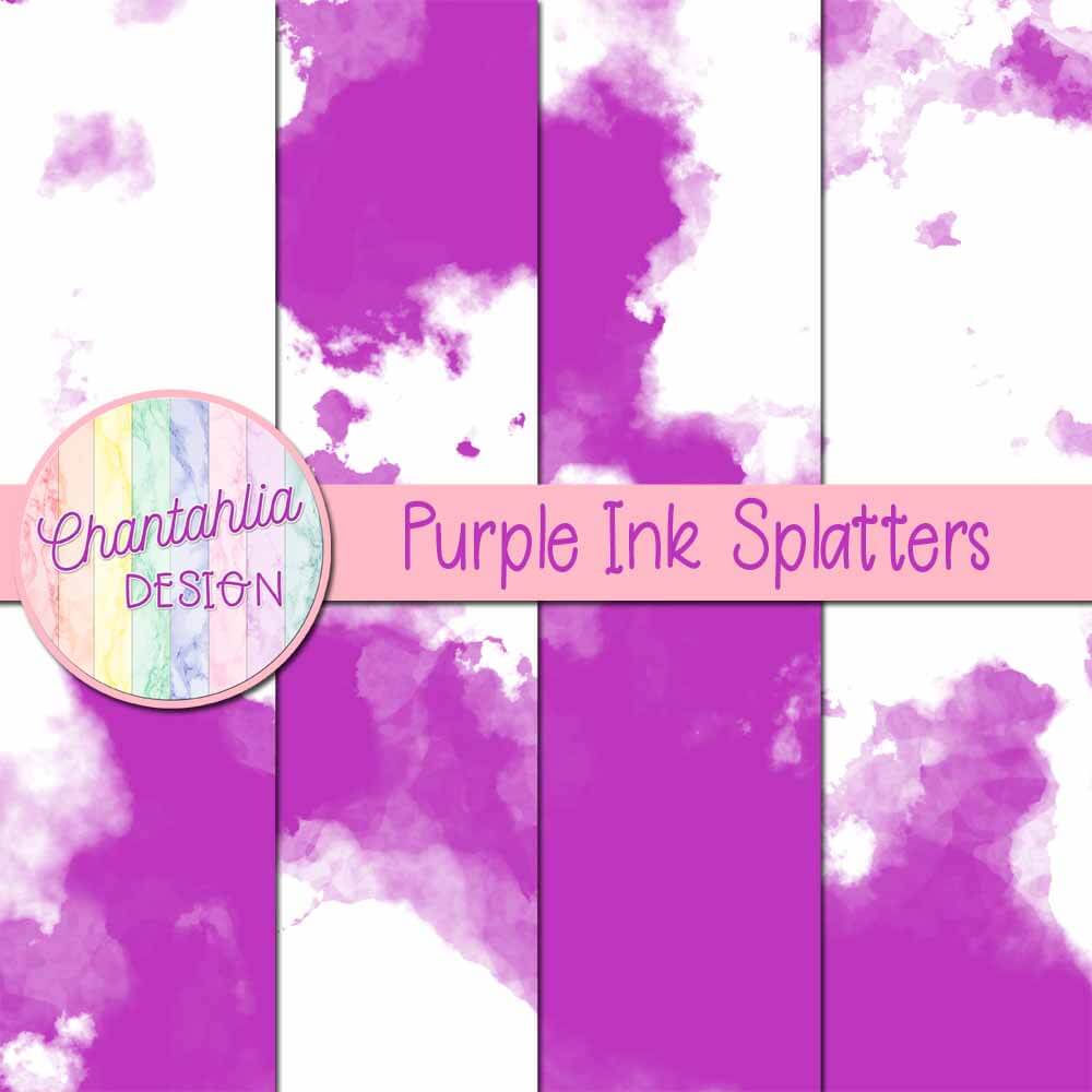 Free Digital Papers featuring Purple Ink Splatters Designs