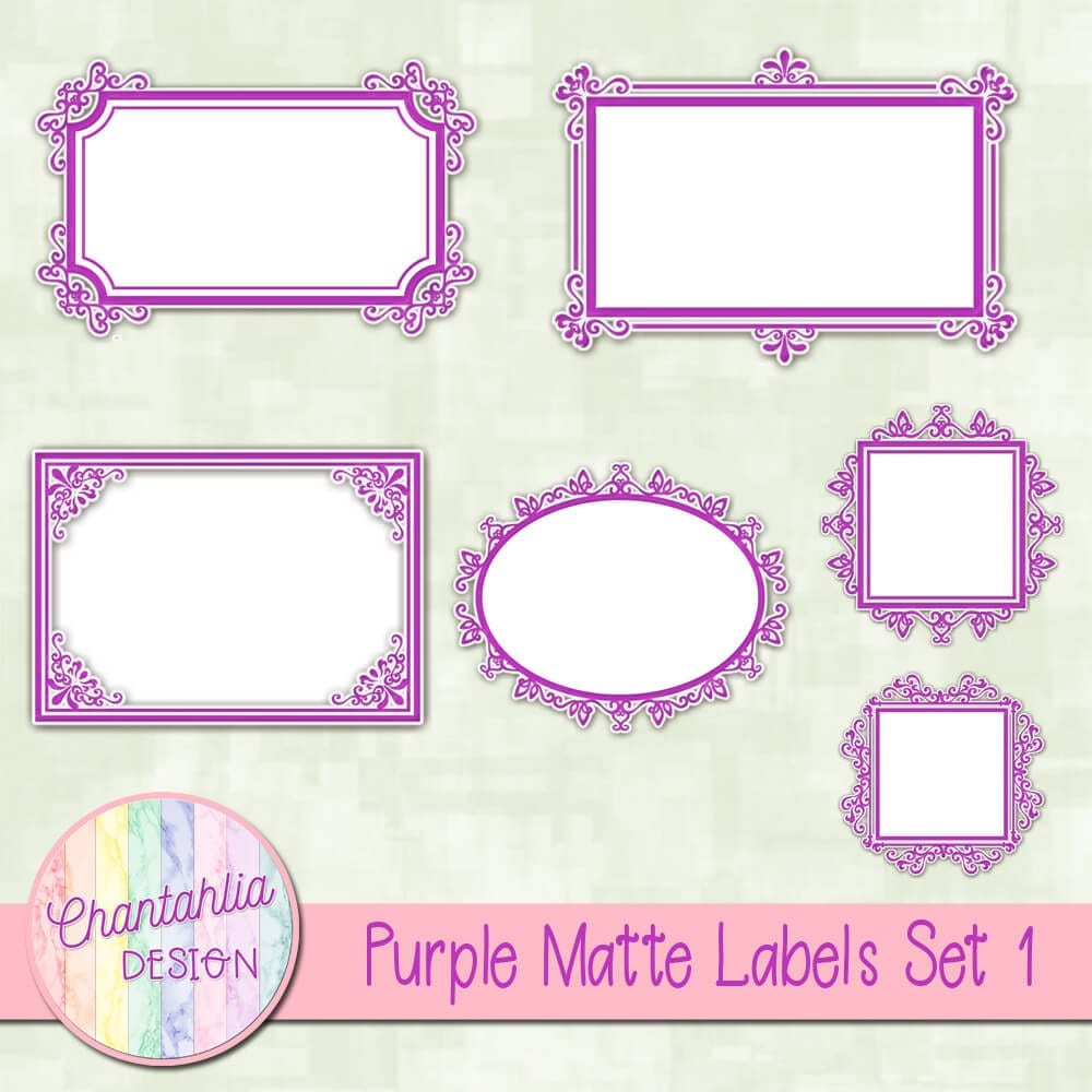 Free Matte Labels Design Elements in Purple