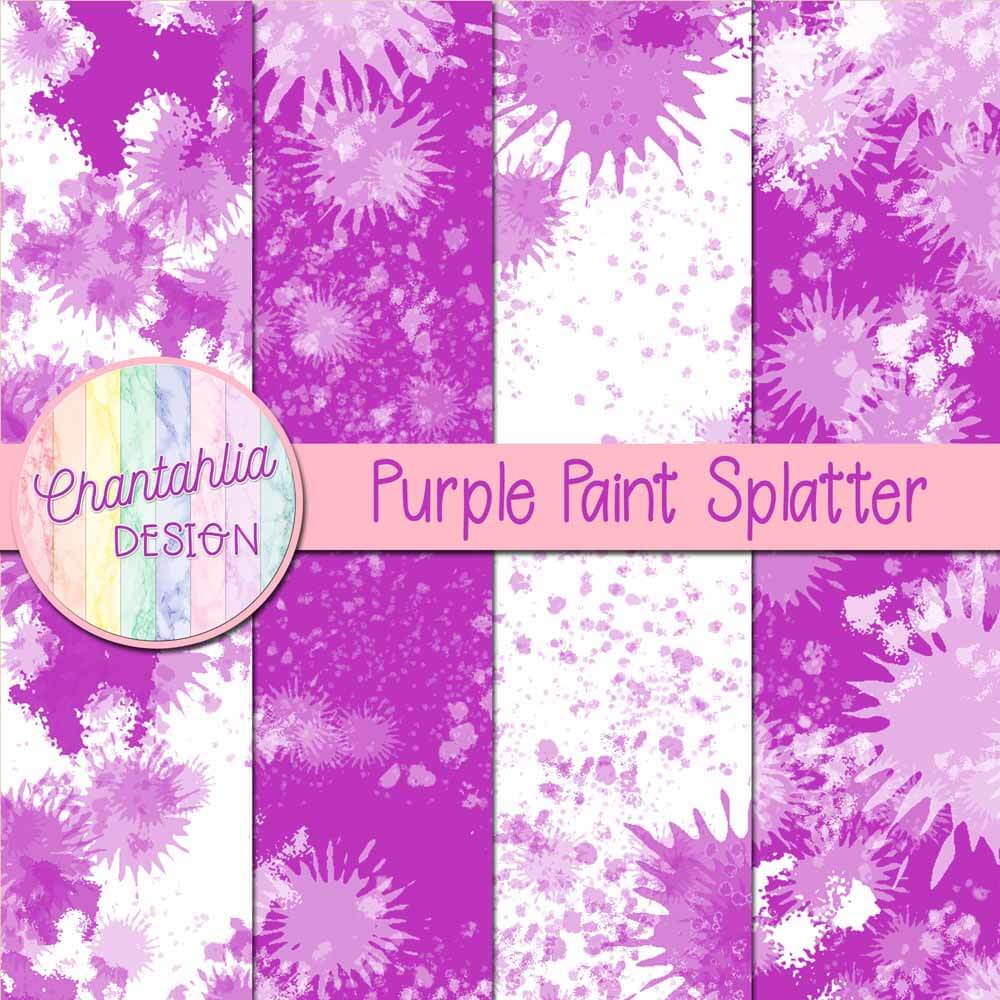 Free Digital Papers featuring Purple Paint Splatter Designs