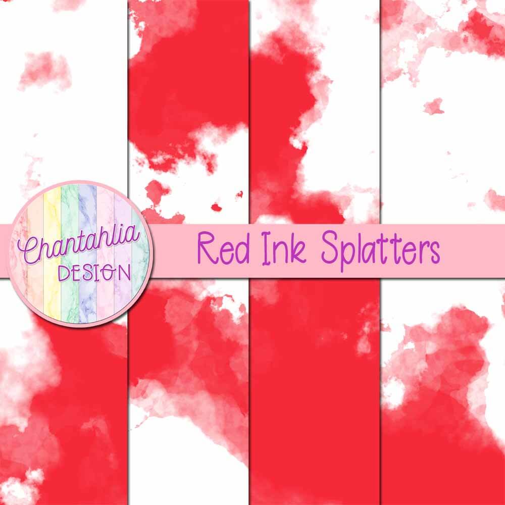 Free Digital Papers featuring Red Ink Splatters Designs