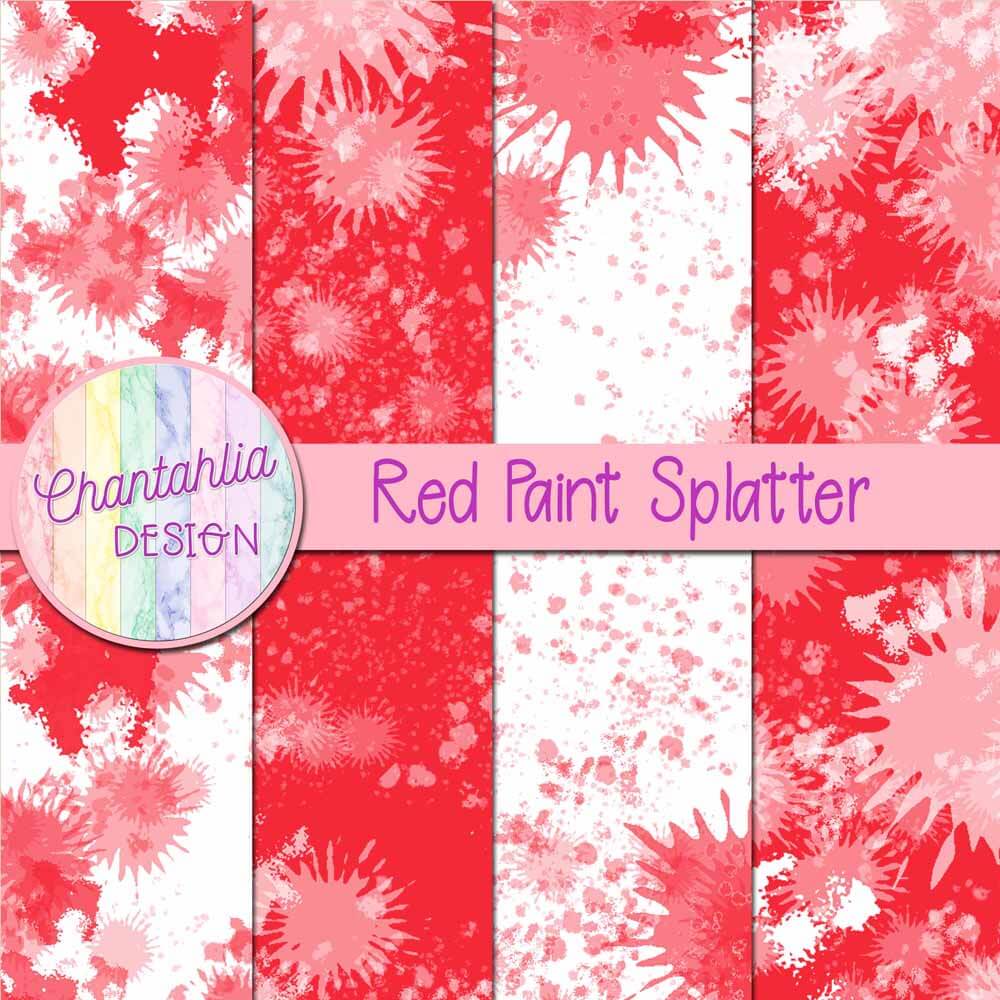 Free Digital Papers featuring Red Paint Splatter Designs