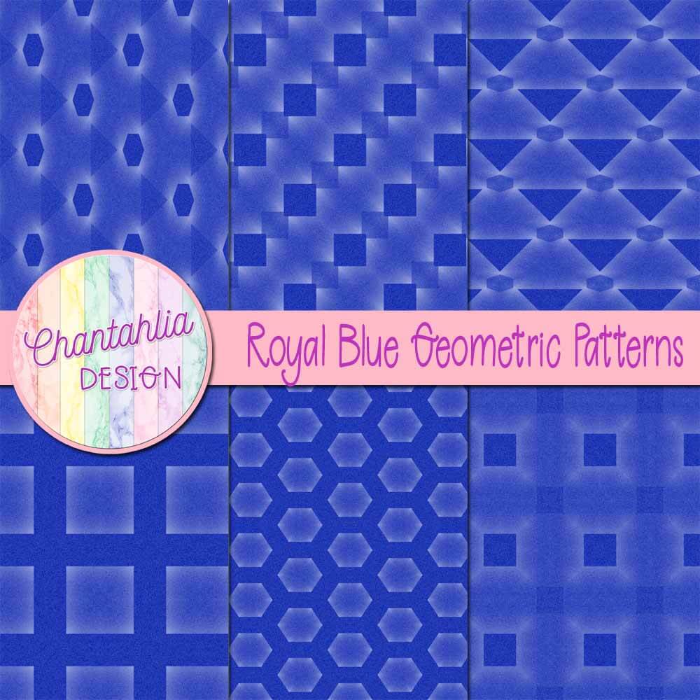 Free Digital Papers featuring Royal Blue Geometric Designs