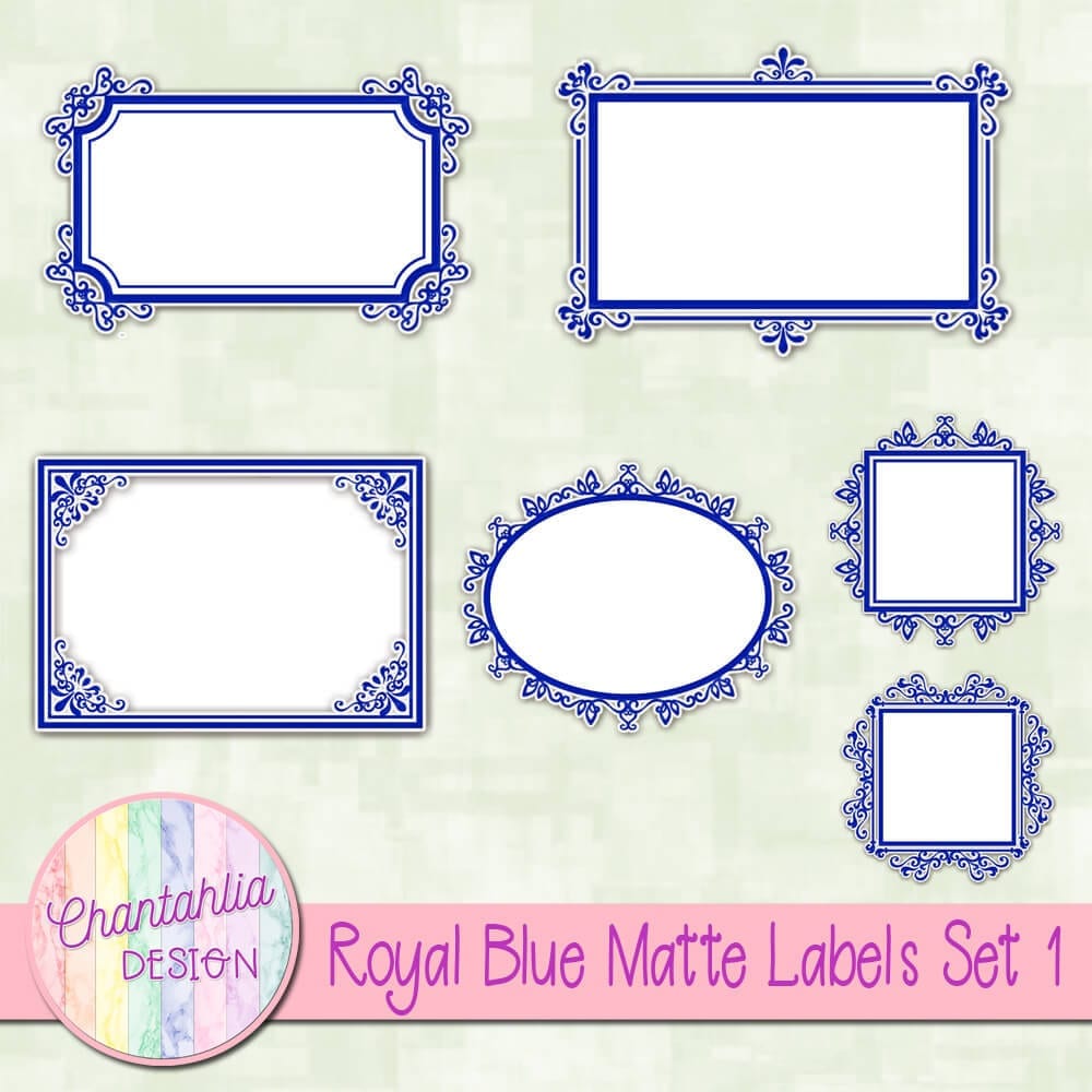 Free Matte Labels Design Elements in Royal Blue