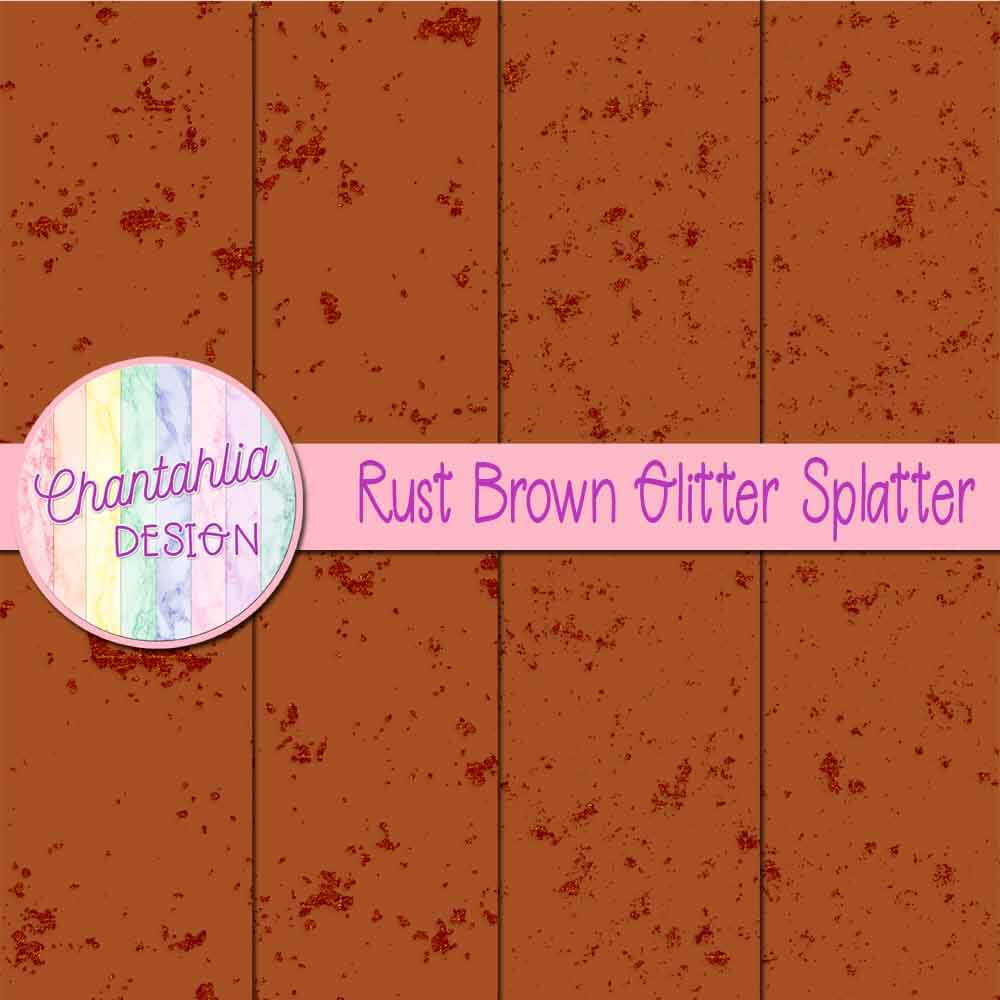 Free Digital Papers featuring Rust Brown Glitter Splatter Designs