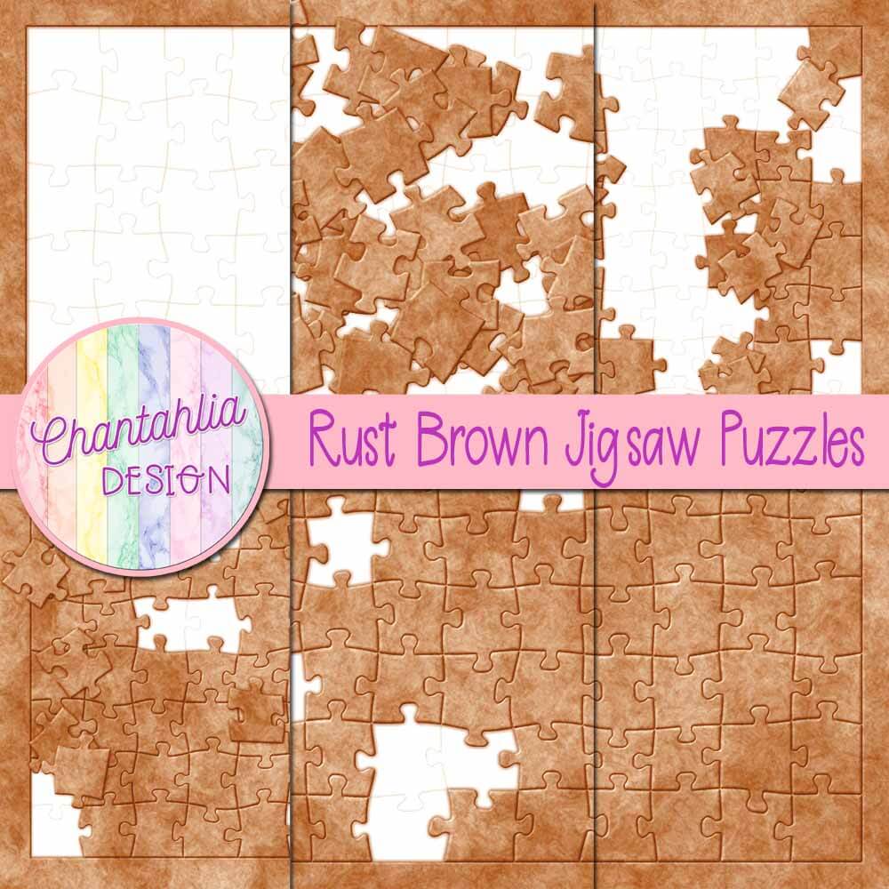 Free Digital Papers featuring Rust Brown Jigsaw Puzzles Designs