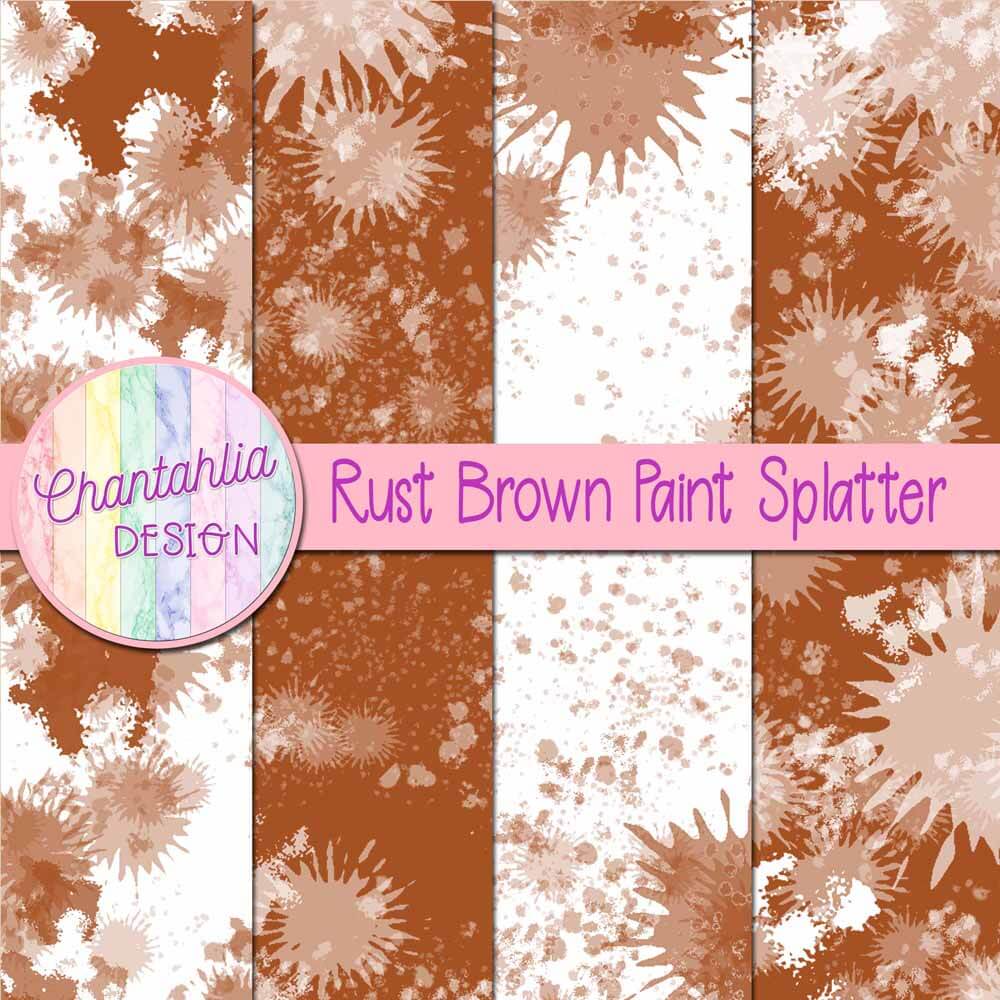 Free Digital Papers featuring Rust Brown Paint Splatter Designs