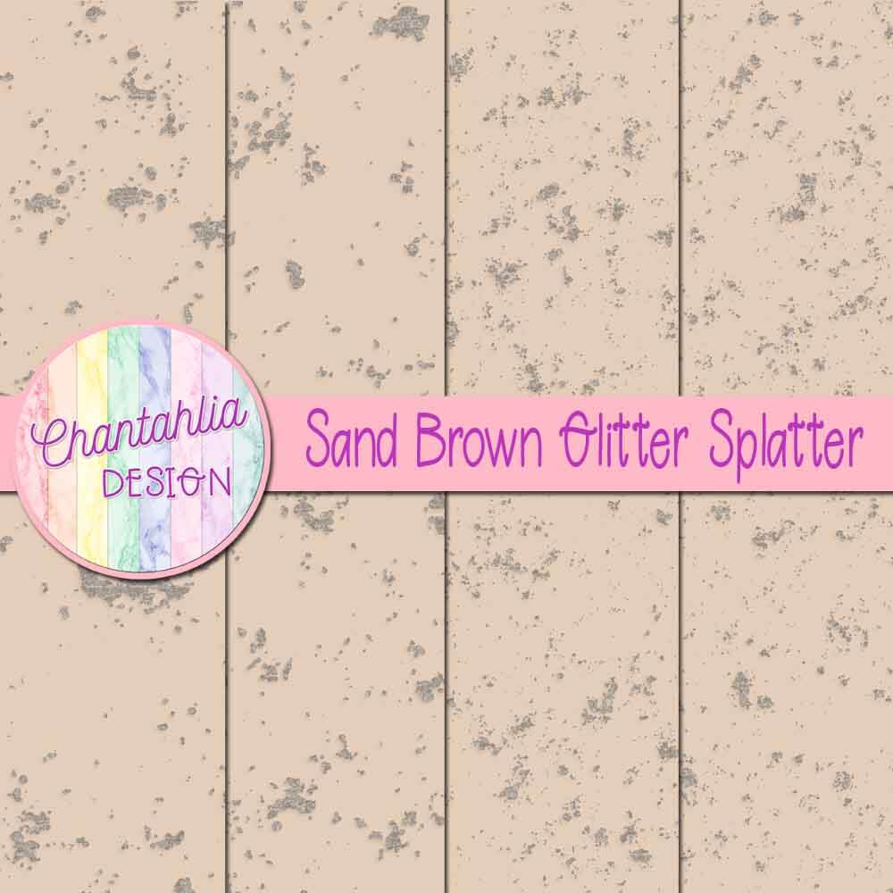 Free Digital Papers featuring Sand Brown Glitter Splatter Designs