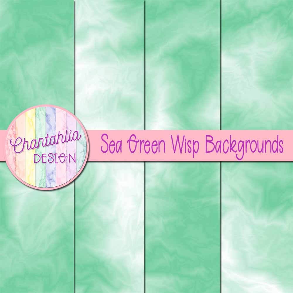 Free Digital Papers featuring Sea Green Wisp Designs