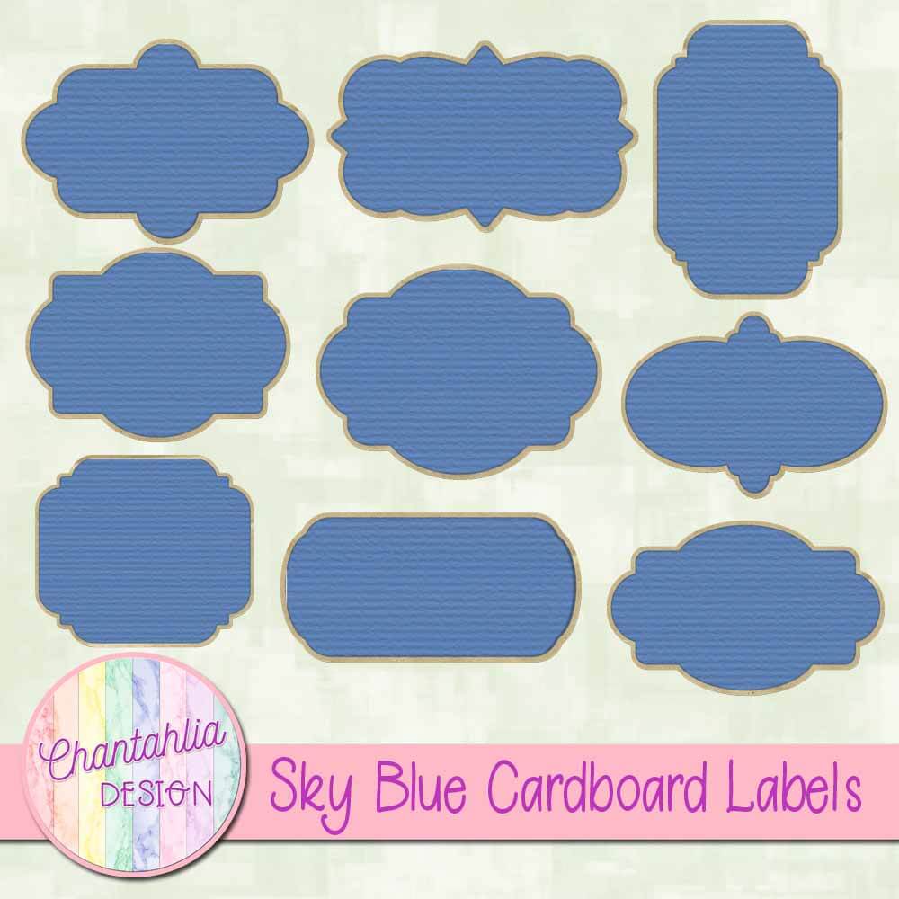 Free Sky Blue Cardboard Labels